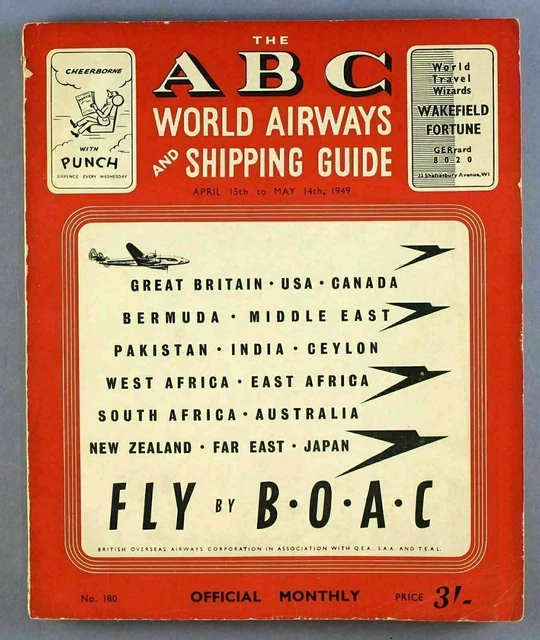ABC WORLD AIRWAYS Guide April-May 1949 Timetable Iraqi Siamese Airways ...