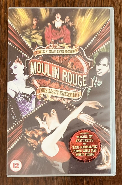 MOULIN ROUGE VHS VIDEO TAPE Nicole Kidman Ewan McGregor MOVIE Film VGC ...