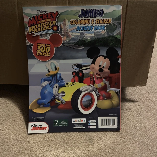 JUMBO COLORING AND Sticker Activity Book Mickey And The Roadster Racers ...