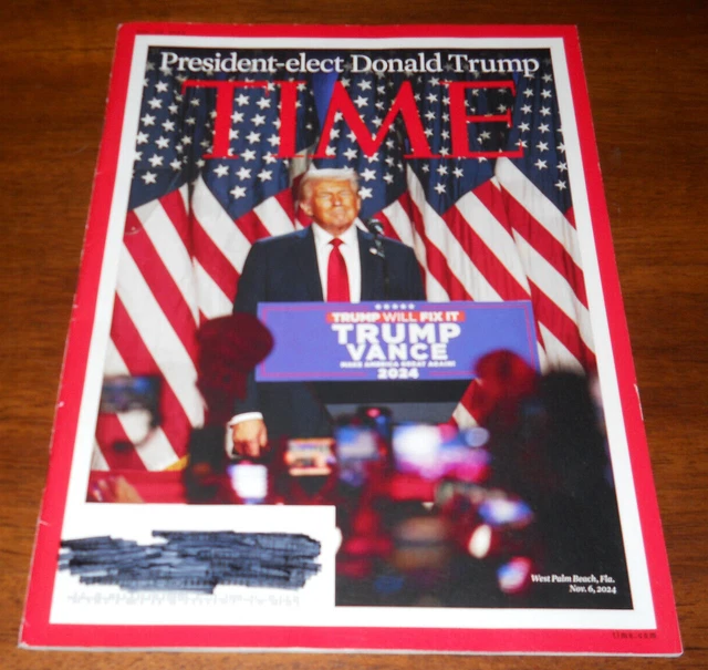 PRESIDENT ELECT DONALD TRUMP TIME Magazine Nov 2024 $56.88 - PicClick CA