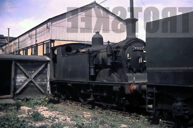 35MM SLIDE BR British Railways Steam Loco 30133 Class M7 Eastleigh 1964 ...