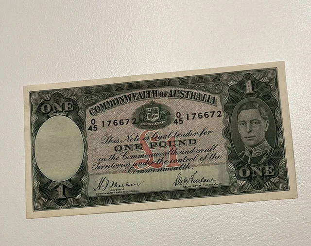 AUSTRALIAN PRE-DECIMAL ONE Pound Banknote Sheehan/McFarlane Good XF ...