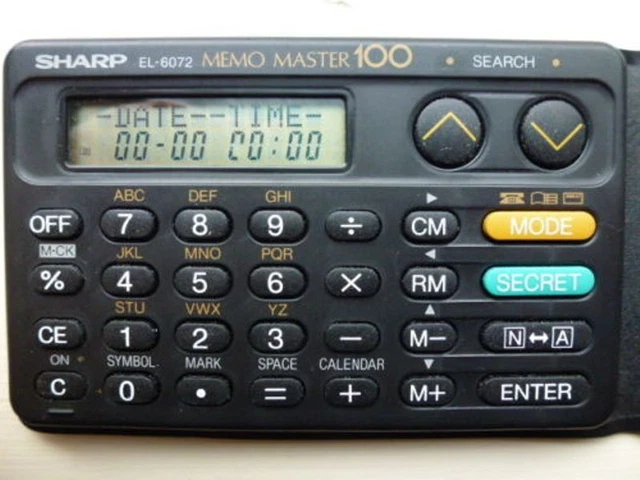 SHARP EL-6072 MEMO Master 100 Electronic Organizer TEL & SCHEDULE ...