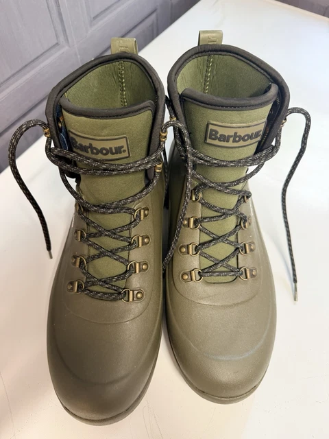 BARBOUR MARLOW OLIVE Lace up Wellington Boots Size 11 £69.99 - PicClick UK