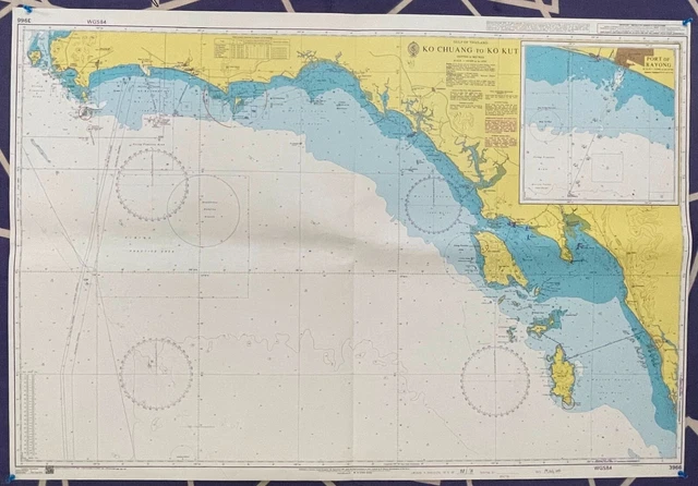 AMIRAUTÉ 3966 GULF De Thaïlande Ko Chaung Pour Kut Carte Vintage Chart ...