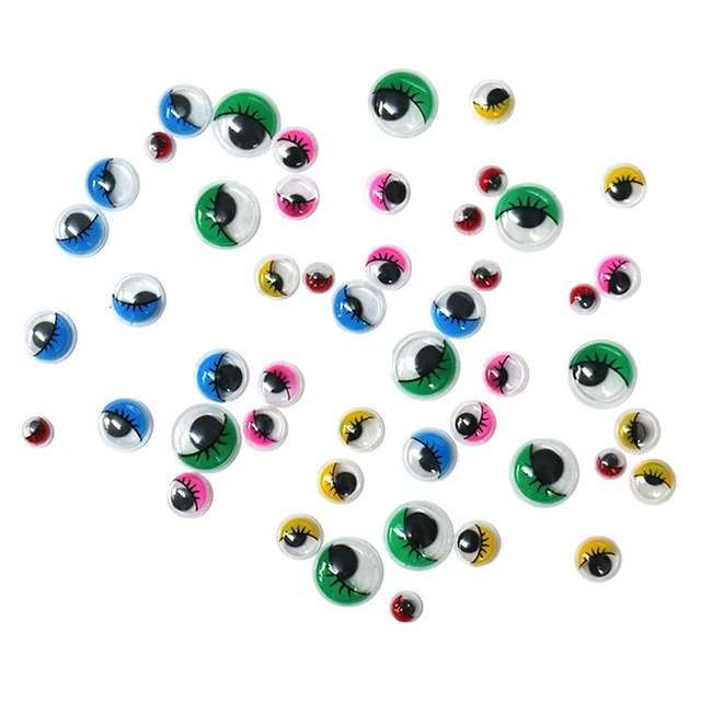 COLOURFUL STICKY BACK / Self Adhesive Googly Eyes w/ Eye Lid. Art Craft ...
