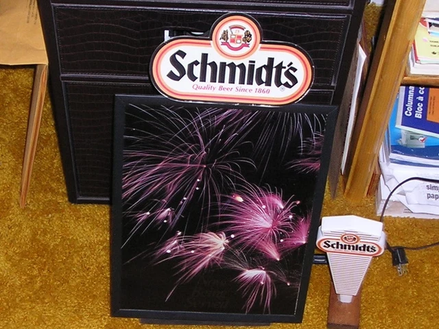 RARE SCHMIDT'S LIGHTED FIREWORKS VINTAGE BEER SIGN 20" $24.95 - PicClick CA