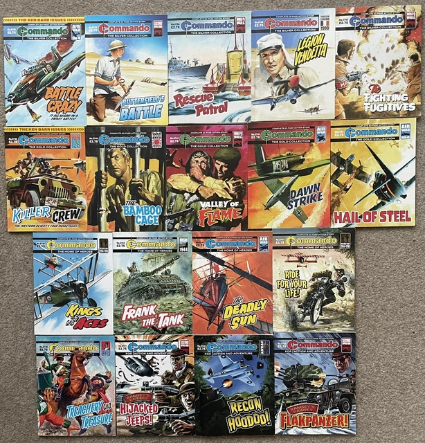 COMMANDO SILVER/GOLD / Heroes/ Action Collection 18 Comic Books Bundle ...