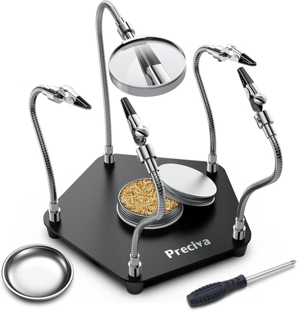 THIRD HAND SOLDERING Tool, Preciva Magnetic Helping Hands for Assembly ...