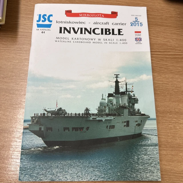 INVINCIBLE AIRCRAFT CARRIER Waterline Cardboard Model In Scale £15.00 ...