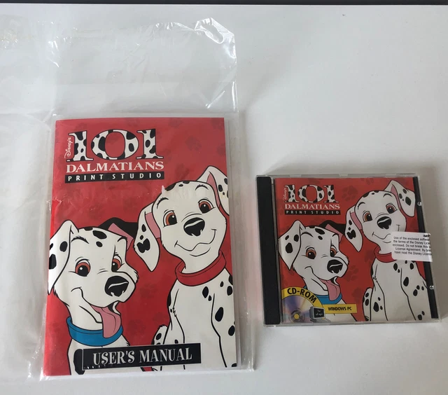 DISNEY'S 101 DALMATIANS Print Studio CD-Rom Windows PC + User’s Manual ...