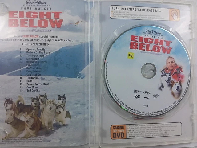 EIGHT BELOW DVD Walt Disney Paul Walker An Amazing Story of Friendship ...