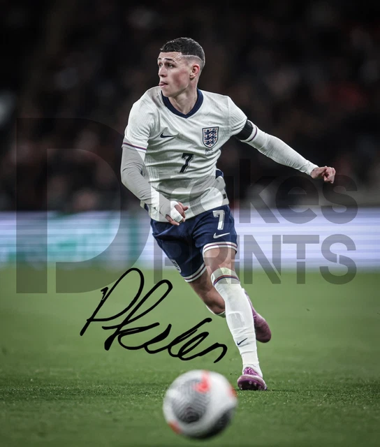 PHIL FODEN (1678) Signed ENGLAND EUROS 2024 Printed Photo Autograph 6x4 ...
