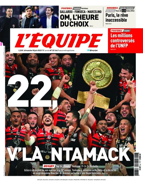 L'EQUIPE - V'LA NTAMACK (18 JUIN 2023) LE STADE TOULOUSAIN CHAMPION DE FRANCE EUR 10,99 ...