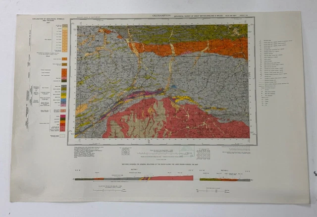 ORDNANCE SURVEY GEOLOGICAL, Solid & Drift, Sheet Map, of Okehampton ...