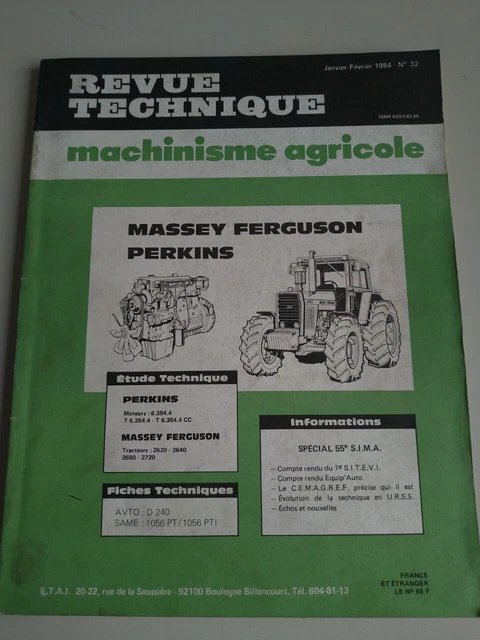 REVUE TECHNIQUE TRACTEUR Massey Ferguson 2620 2640 2680 2720 EUR 45,00 - PicClick FR