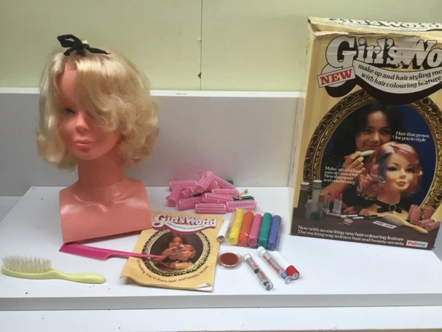 VINTAGE 1970S PALITOY Girl's World Styling Head Set Boxed with ...