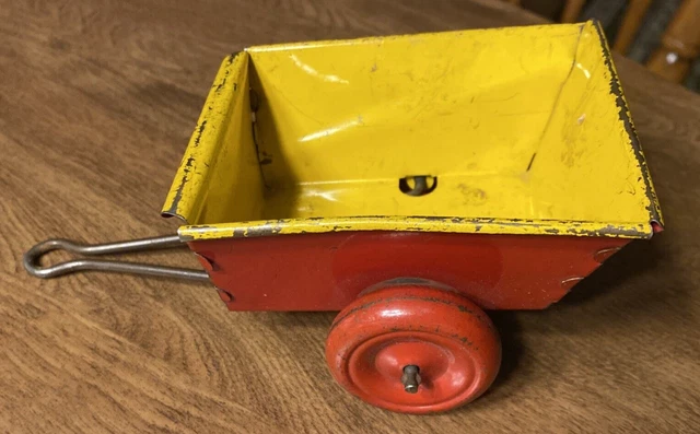VINTAGE TOY ALL Metal Farm Tractor Pull Cart Wagon Trailer ***HAS DENT ...