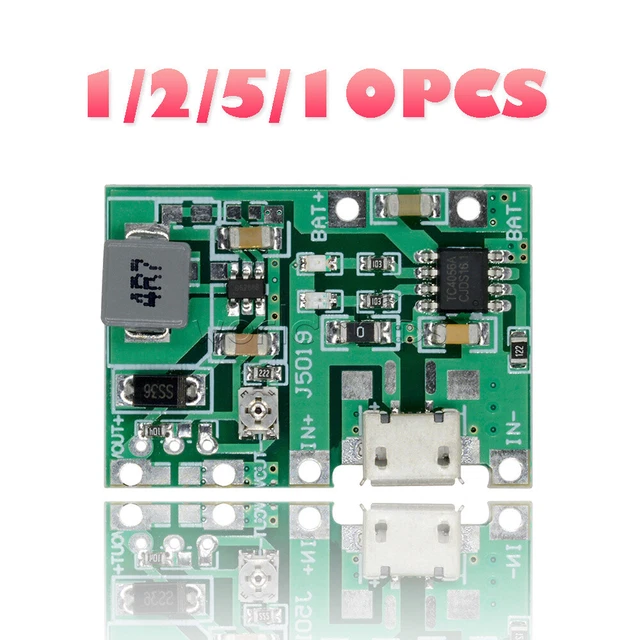 MICRO USB 18650 Lithium Li-ion Battery Charger Module Boost 3.7V to 5V ...