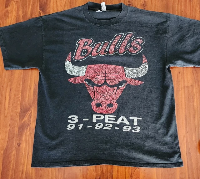 VINTAGE CHICAGO BULLS Championship Tee XL 1993 3-peat Air Jordan ...