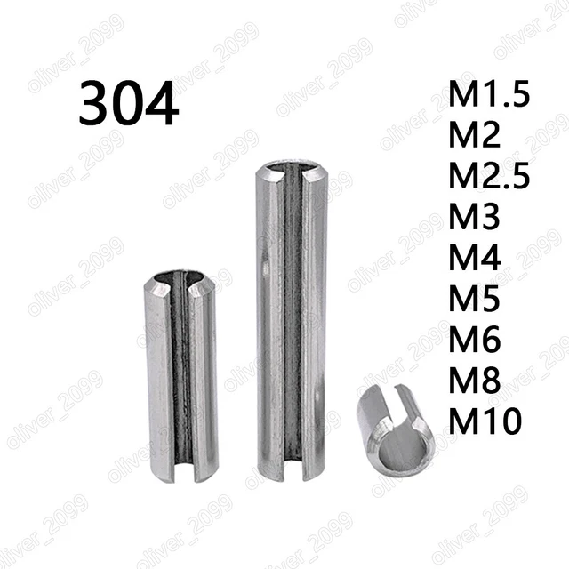 304 STAINLESS STEEL Spring Type Straight Pins Slotted M1.5 M2 M3 M4 M5 ...