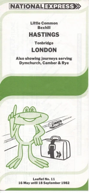 NATIONAL EXPRESS COACH Timetable - Hastings-London - May 1982 £4.88 ...