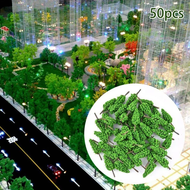 LIFELIKE MODEL TREES for Train Railroad 50 Piece Set Wargame Diorama ...