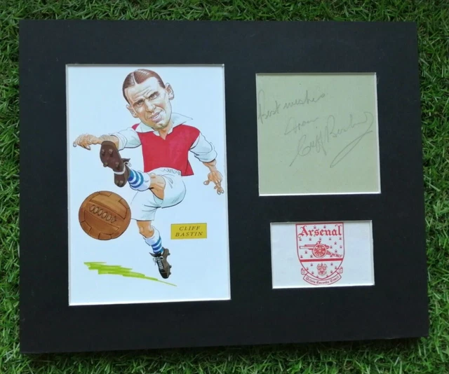 CLIFF BASTIN ARSENAL HIGHBURY CIRCA 1940s SIGNED MOUNTED PICTURE 10x8 ...
