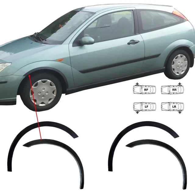 FORD FOCUS MK1 wheel arch trims 4 pcs Black front rear wing style kit ...