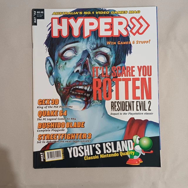 HYPER MAGAZINE ISSUE #55 Australia Resident Evil 2, poster detached $34 ...