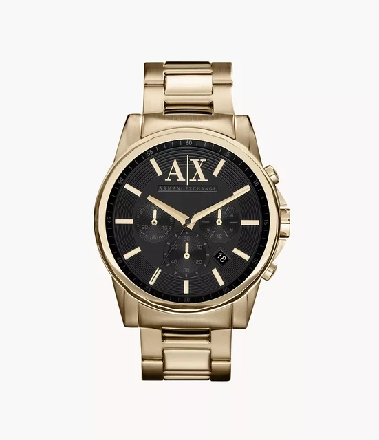 ARMANI EXCHANGE HERREN Armbanduhr 45mm | AX2095 Chronograph Goldfarben ...