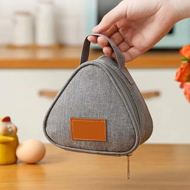 MINI TRIANGLE LUNCH Box.Bag Ice Pack Bento Breakfast Thermal Insulated ...