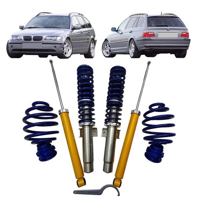 4 AMMORTIZZATORI SPORTIVI Assetto a Ghiera Regolabile BMW Serie 3 E46 ...