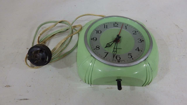 VINTAGE ART DECO 1930's genalex Smiths green bakelite electric wall ...