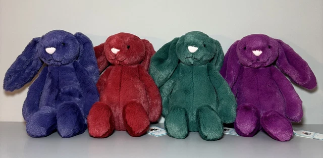 *BNWT* JELLYCAT LITTLE Bashful Redcurrant, Teal, Saffyre & Allium Bunnies £124.44 - PicClick UK