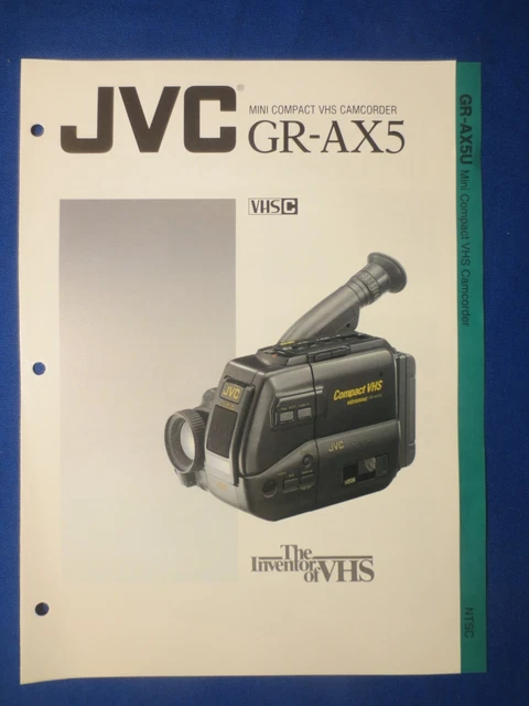 JVC GR-AX5 VIDEO VHSC Camera Brochure Catalog Factory Original The Real ...