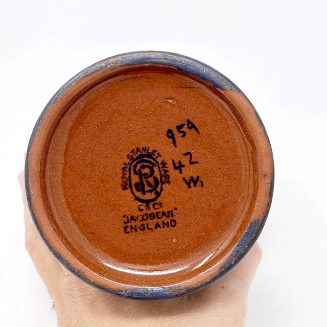 ROYAL STANLEY WARE Vase Pottery Jacobean Art Nouveau Tulip Design ...
