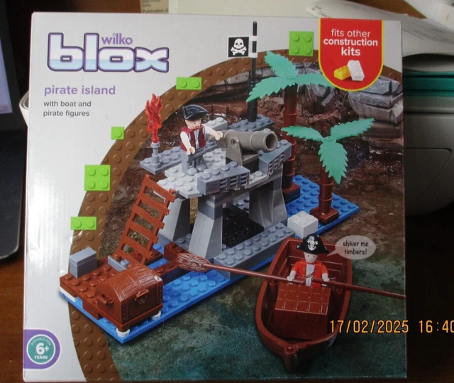WILKO BLOX,PIRATE ISLAND,NEW sealed packets,plastic building block set ...