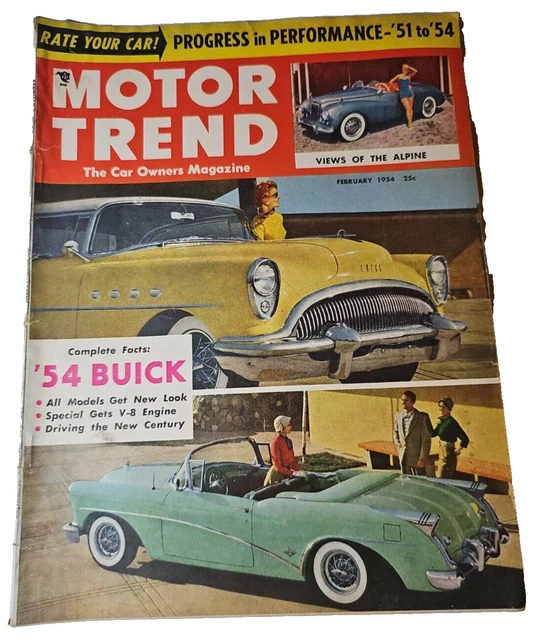 MOTOR TREND MAGAZINE February 1954 54 Mercury Progress In Performance ...
