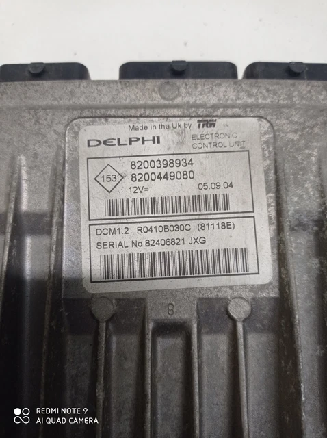 CALCULATEUR MOTEUR ECU Renault Modus 1.5 Dci 8200398934 / 8200449080 ...