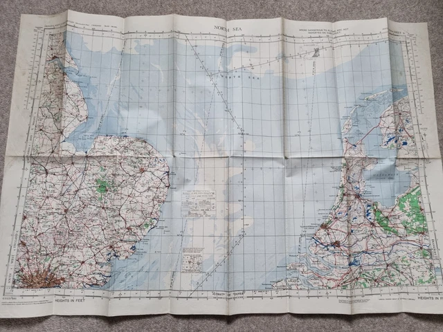 ORIGINAL WW2 RAF War Office map of The NORTH SEA £20.00 - PicClick UK