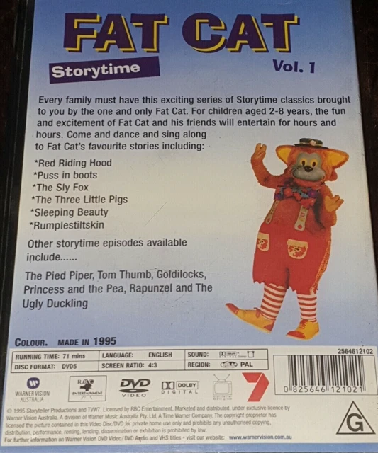 FAT CAT (DVD, 1995) Storytime - Vol 1 - Kids TV Vintage Show 90's Rare ...