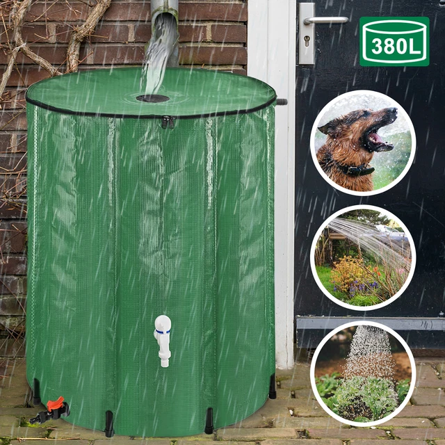 FALTBARER REGENWASSERTONNE REGENTONNE Wassertank Regenwasserfass mit ...