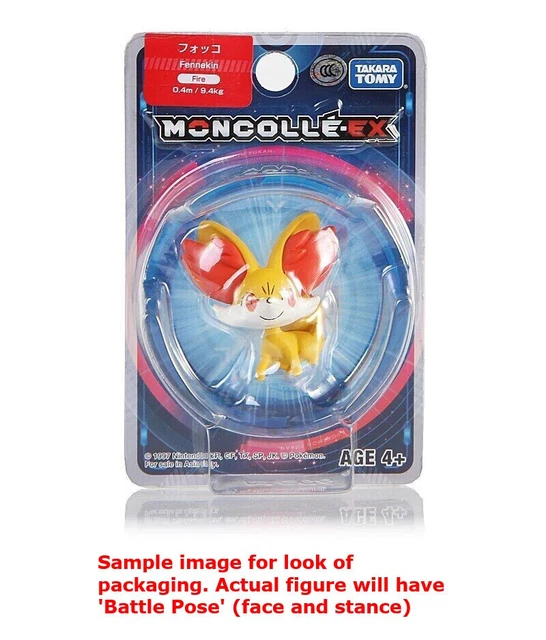 RARE MONCOLLE EX Pokemon Fennekin Fire BATTLE POSE 2 in/5 cm Figure ...