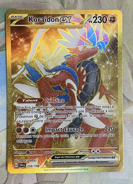 CARTE POKÉMON KORAIDON EX Gold Secrète 254/198 EV01 Écarlate et Violet ...