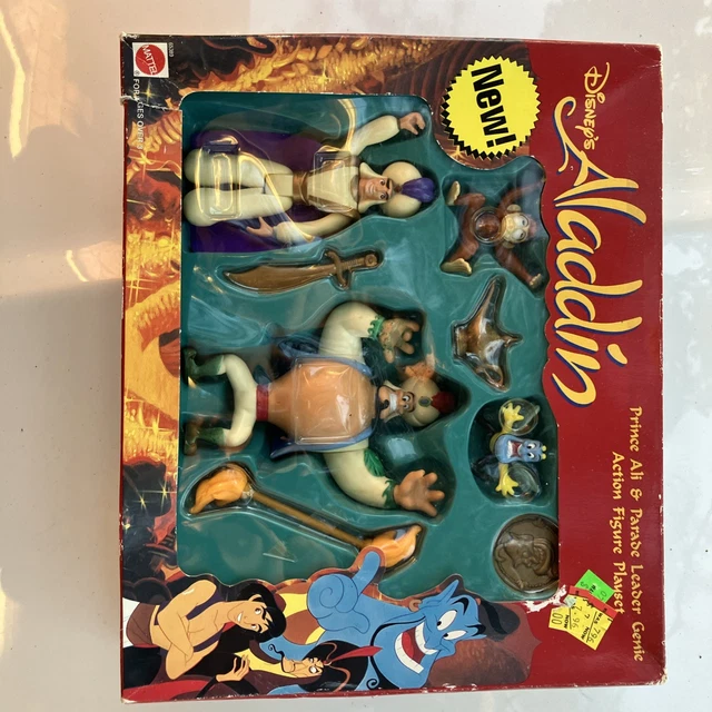 DISNEY ALADDIN ACTION Figure Playset Vintage New Rare Ali Genie Abu ...