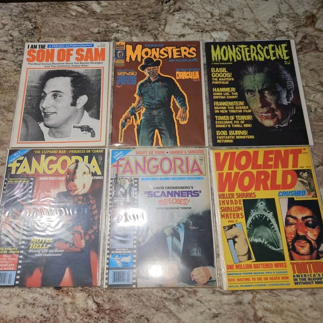 6 ~90S HORROR Magazines ~ Son Of Sam, Famous Monsters, Monsterscene ...