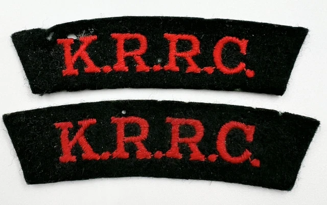 GENUINE WW2 KRRC King’s Royal Rifle Corps Shoulder Titles £16.00 ...