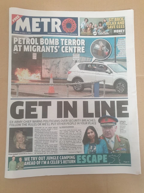 METRO NEWSPAPER MONDAY 31st October 2022 £3.80 - PicClick UK