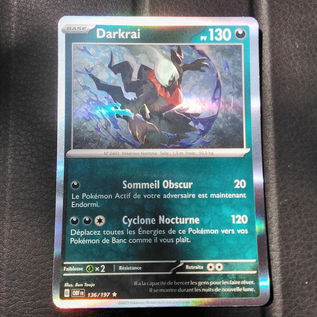 CARTE POKÉMON DARKRAI 136/197 holo EV3 Flammes Obsidiennes fr neuve EUR 1,75 - PicClick FR